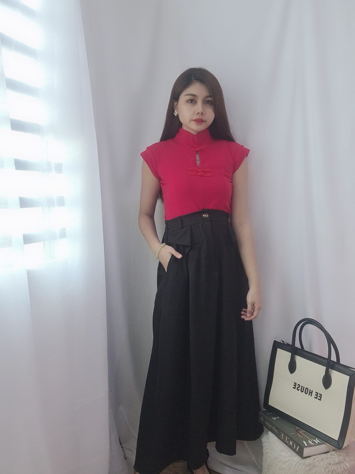 独家定制旗袍高领上衣 (E4856) - EE House Fashion